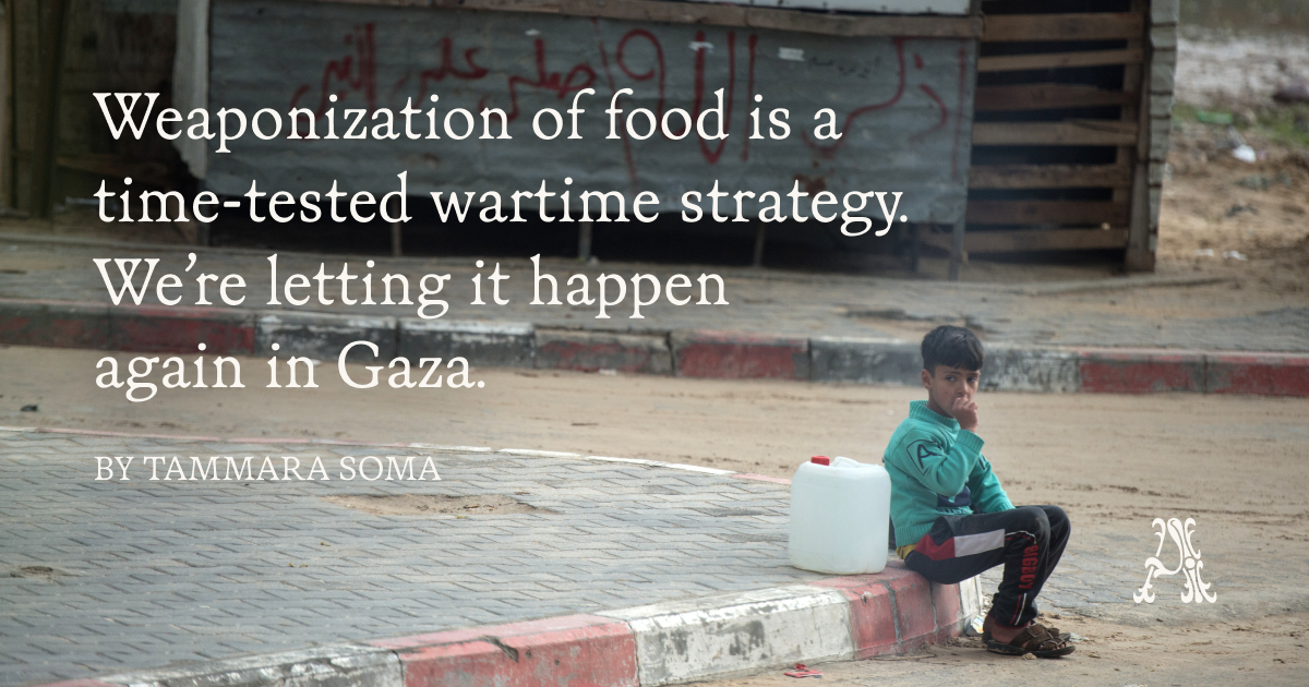 Weaponization of food is a time-tested wartime strategy. We’re letting ...